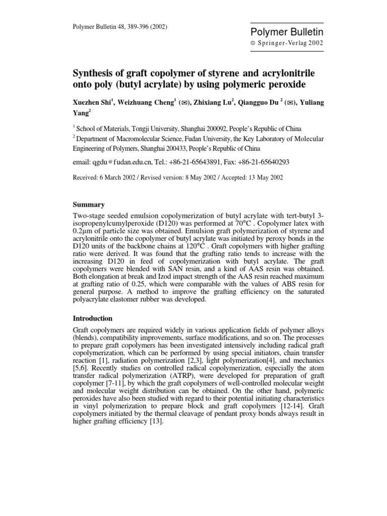 Full Text | PDF | Copolymer | Polymerization