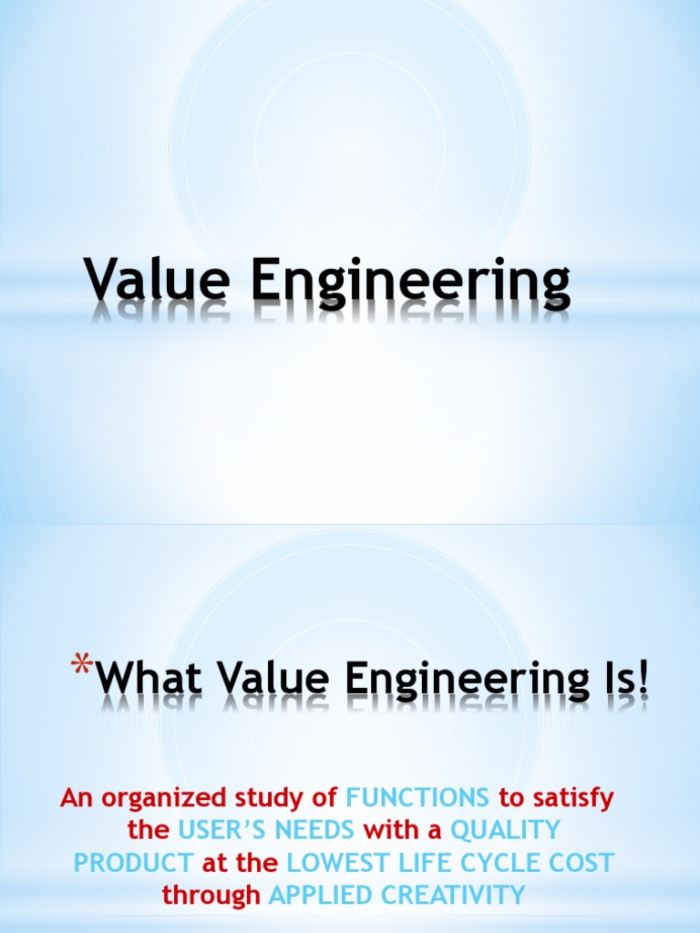 Value Engineering Explained | PDF | Design | Business Process
