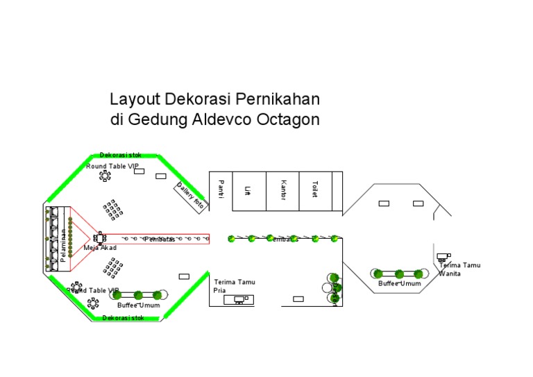 Layout Pernikahan Di Gedung Aldevco. | PDF