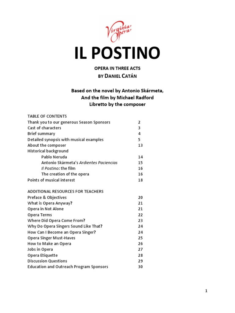 Il Postino | Download Free PDF | Vocal Music | Performing Arts