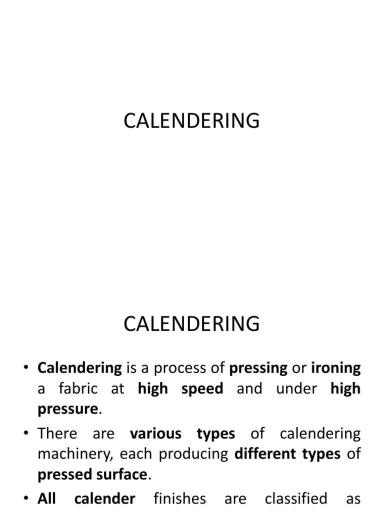 2 Calendering | PDF | Textiles | Materials