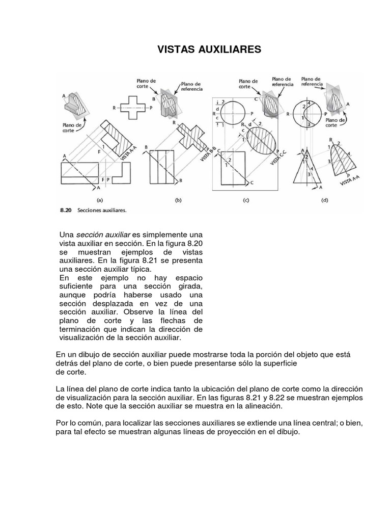 Vistas Auxiliares en Dibujo Técnico | PDF | Geometria plana ...
