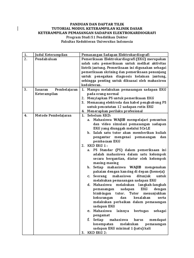 Daftar Tilik Pelatihan OSCE 2 | PDF