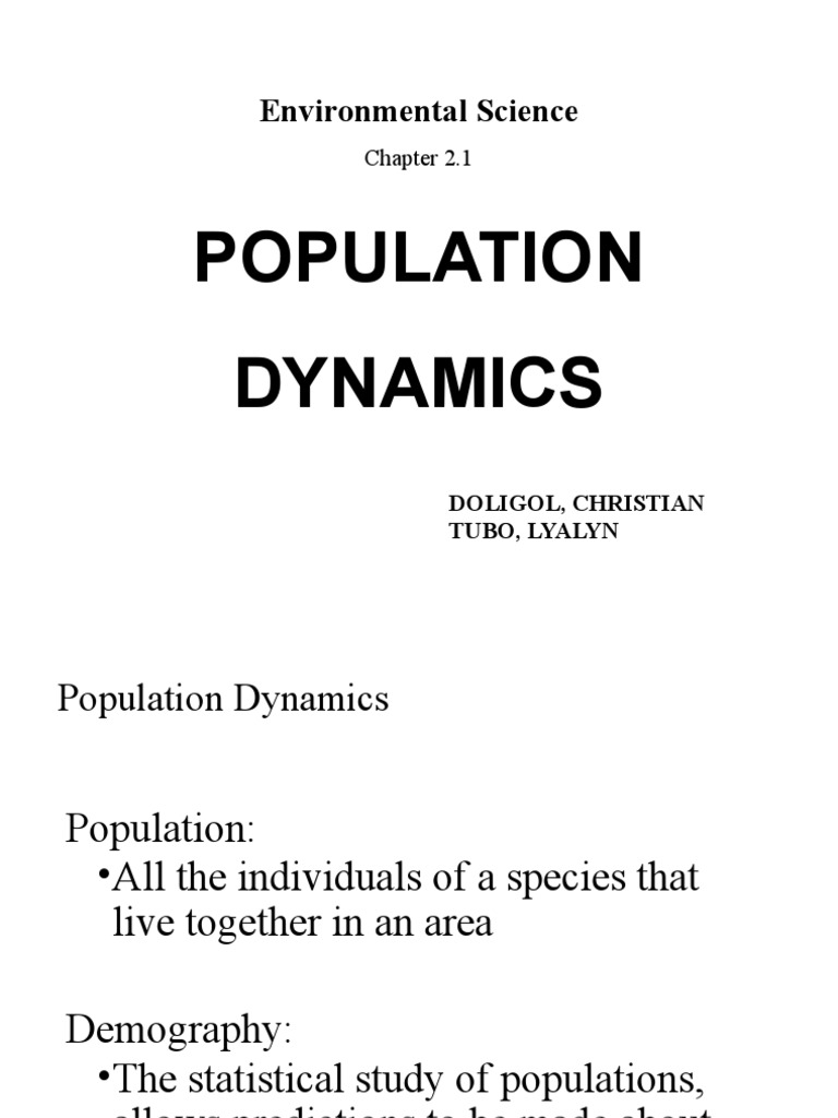 Population Dynamics | PDF | Population | Environmental Social Science