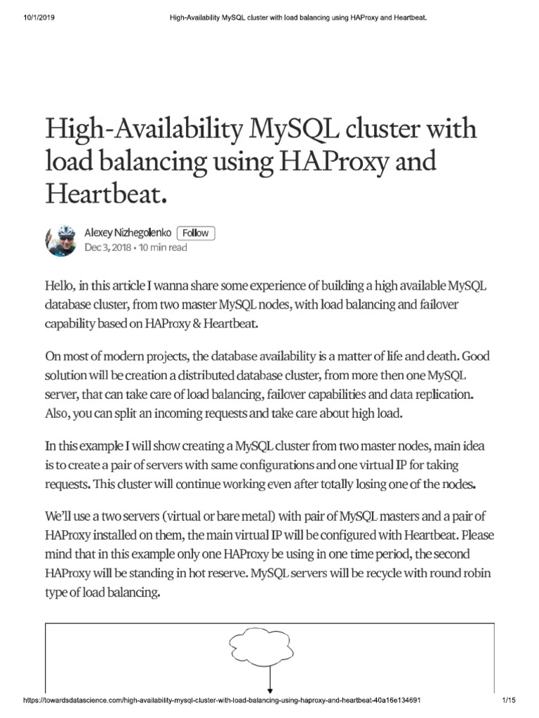High-Availability MySQL Cluster With Load Balancing Using HAProxy and ...