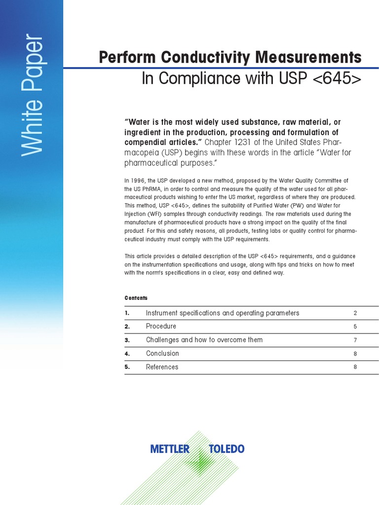 WhitePaper ConductivityMeasurements-USP645 EN 30431332 LR | PDF ...