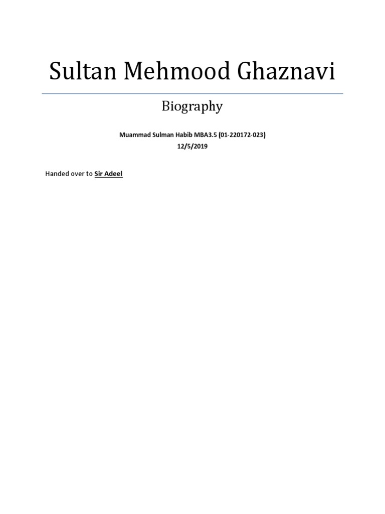 Mahmood Ghaznavi by Muhammad Sulman Habib 023 | PDF | Qur'an | Islam