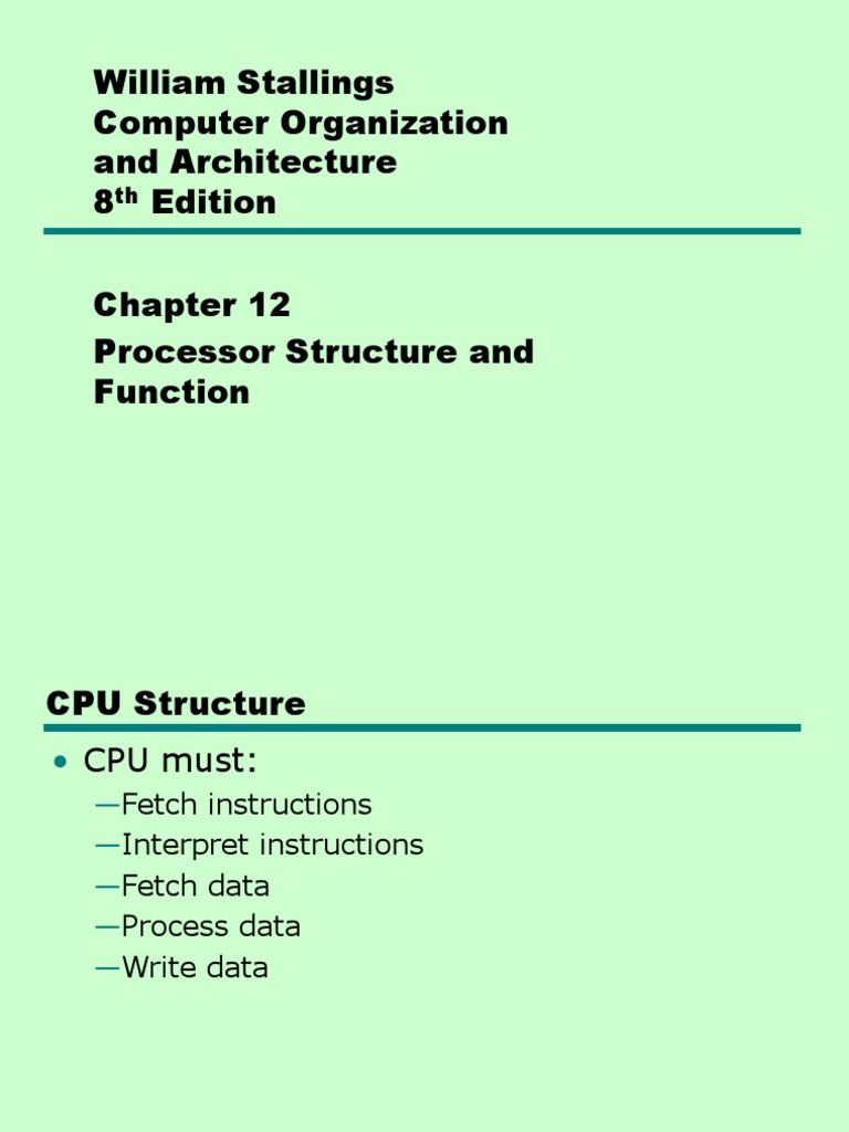 12 - Processor Structure and Function | PDF | Central Processing Unit ...