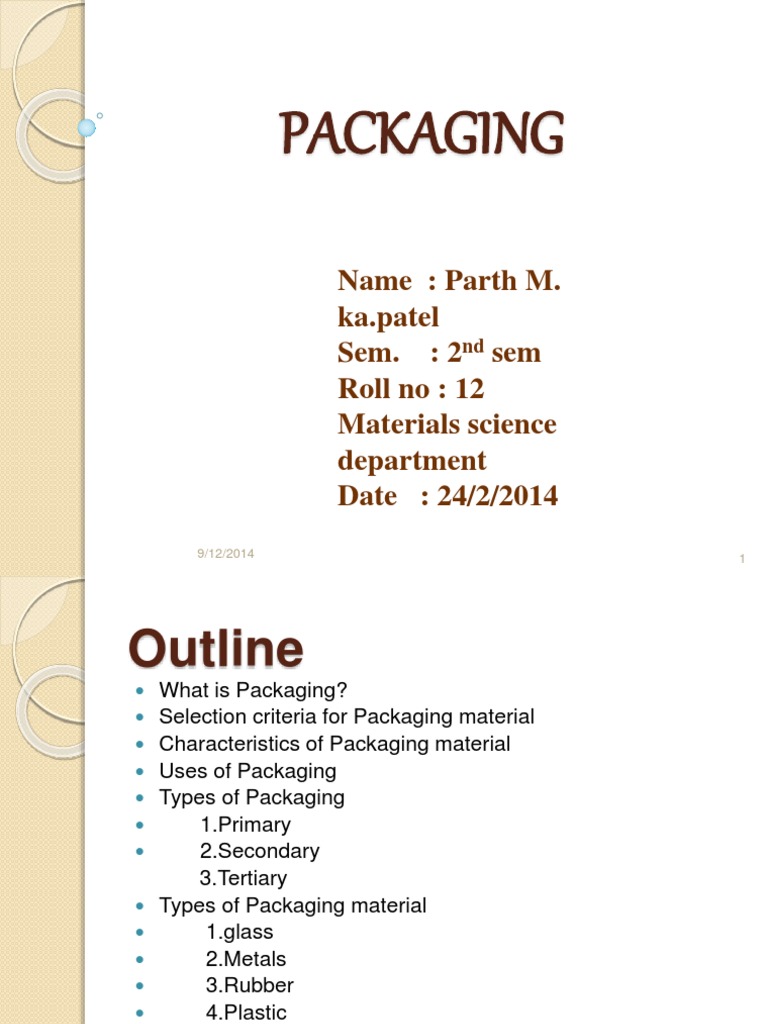 Materials and Types of Packaging | PDF | Packaging And Labeling ...
