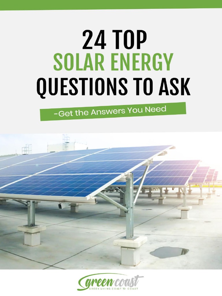Solar Energy Questions Handbook | Solar Power | Solar Panel