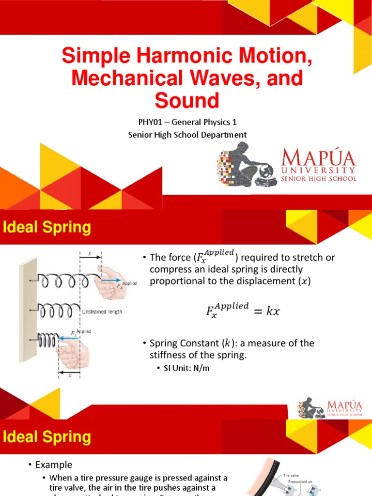 Powerpoint - PHY01 - CO6 - Simple Harmonic Motion Waves and Sound 1 ...