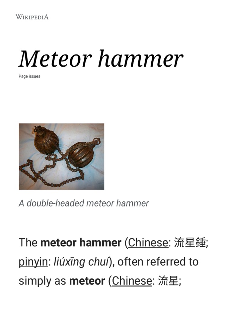 Overview of the Meteor Hammer Weapon | PDF | Melee Weapons