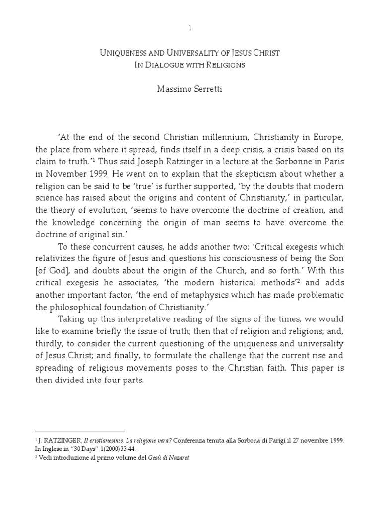 Uniqueness and Universality of Jesus Christ | PDF | Revelation | Logos ...