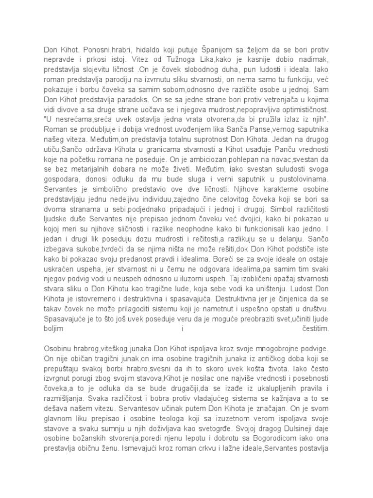 Don Kihot Vitez Na Tragedijata | PDF