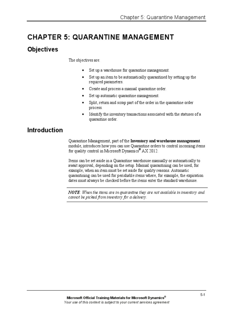 Quarantine Management | PDF | Inventory | Warehouse