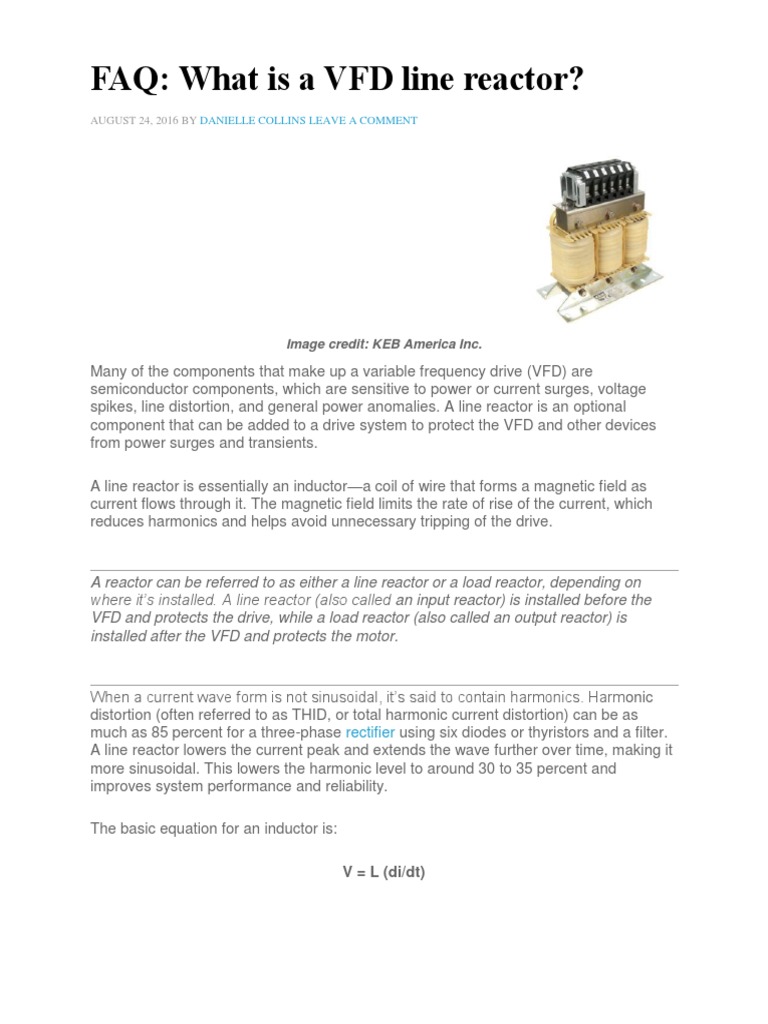 VSD Line Reactor | PDF | Inductor | Inductance