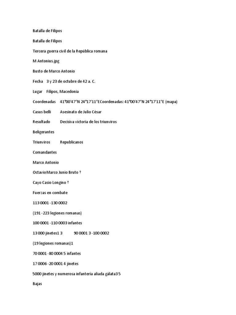 Batalla de Filipos | PDF | Militares de la antigua Roma | Antiguedad ...