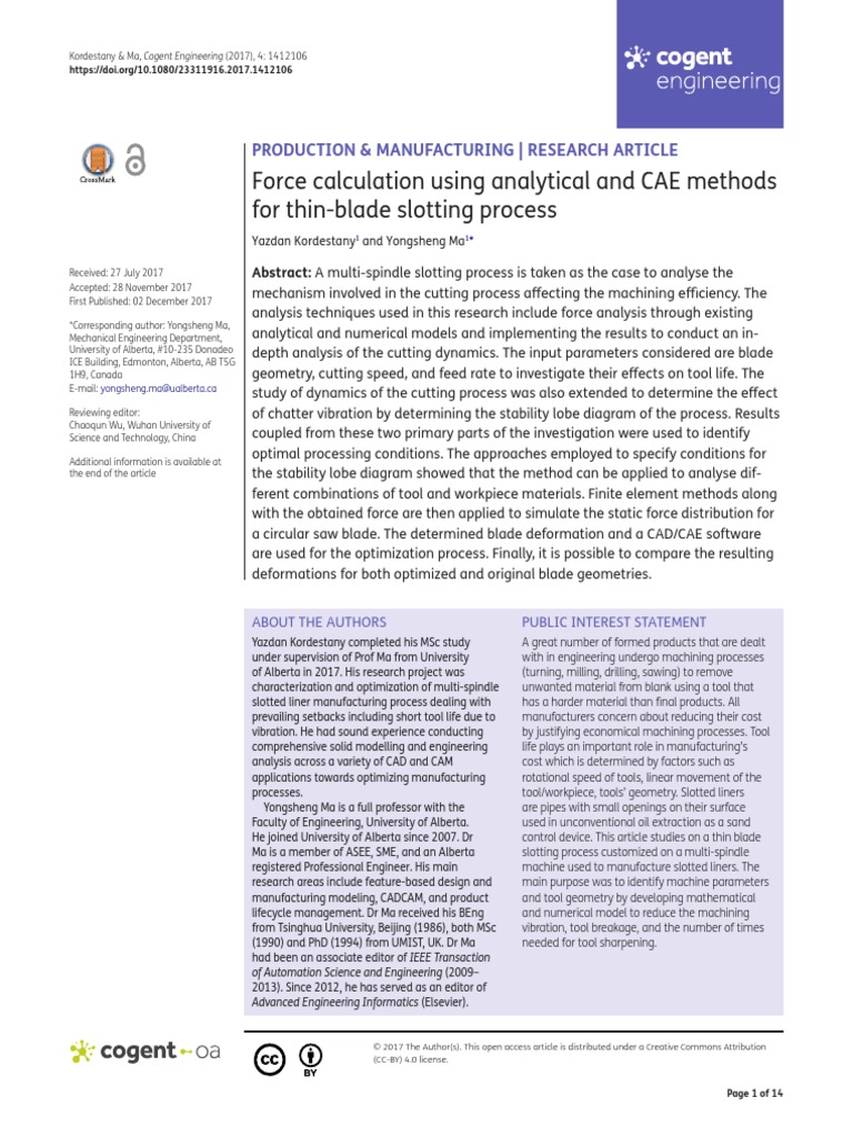 Force Calculation Using Analytical And Cae Methods Pdf Pdf Deformation Engineering Friction