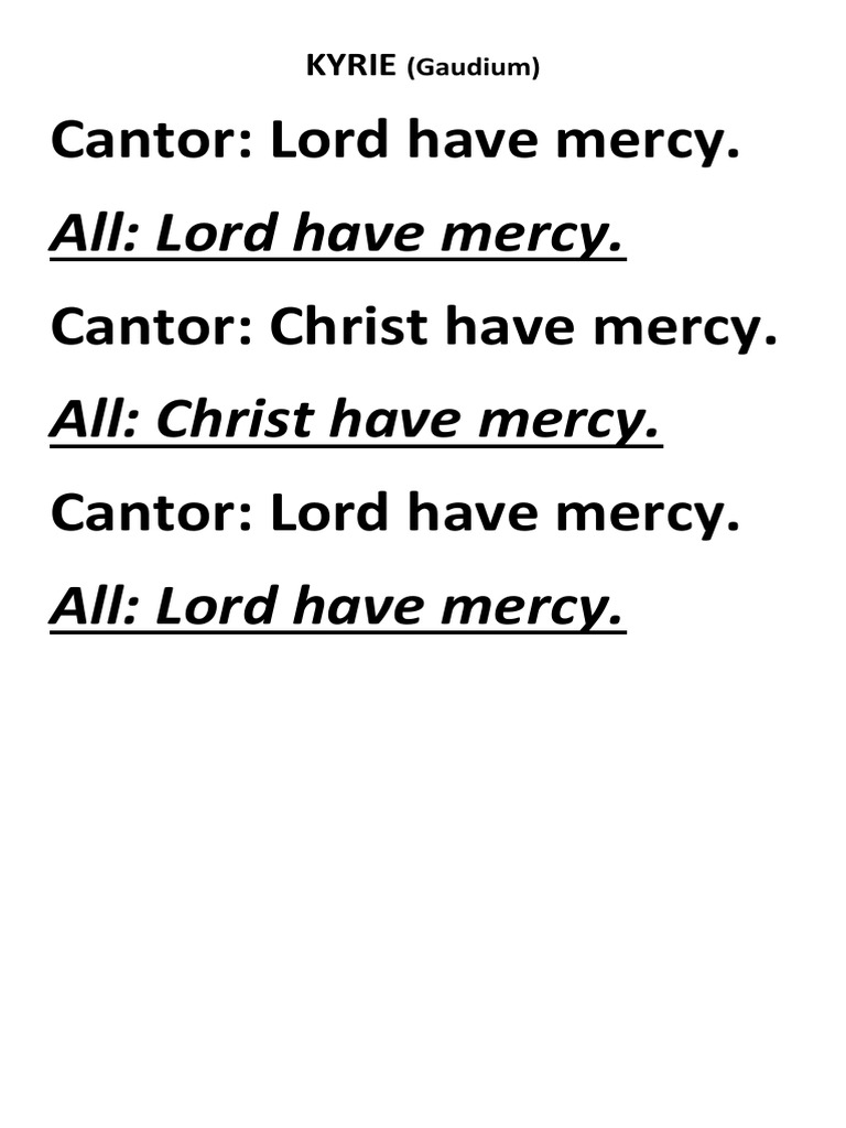 Lord Have Mercy Kyrie | PDF | Jesus | Religious Behaviour And Experience