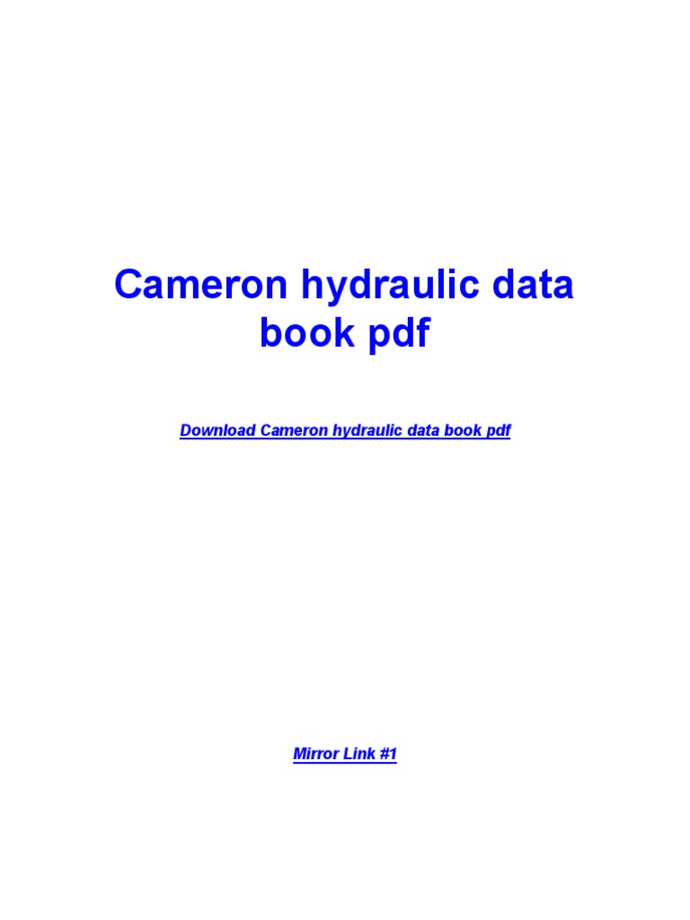 Cameron Hydraulic Data Book PDF | PDF | Microsoft Windows | Backup