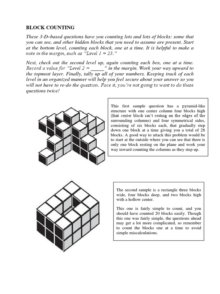 Block Counting | PDF | Shape | Dimension
