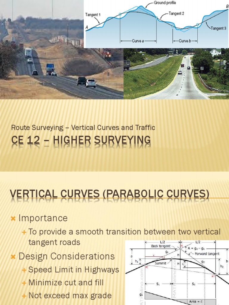 Vertical Curves in Route Surveying | PDF | Tangent | René Descartes