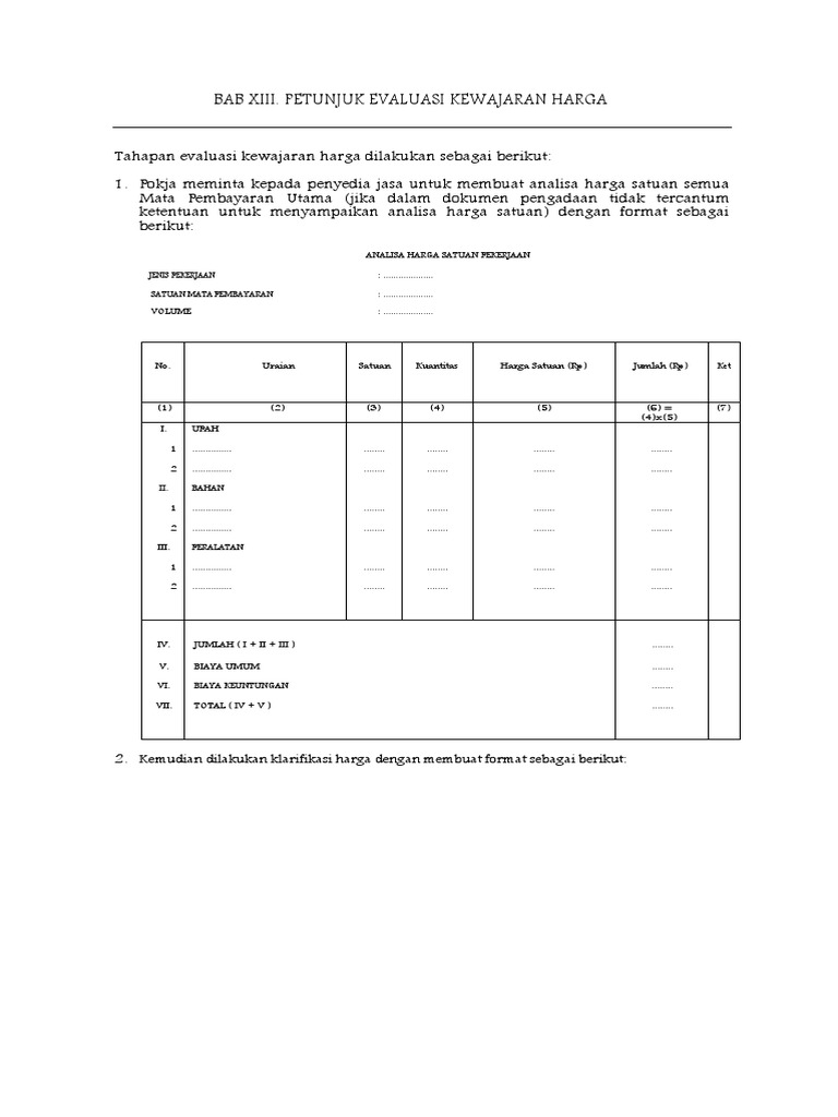 Boq Pekerjaan Pembangunan Lelang | PDF