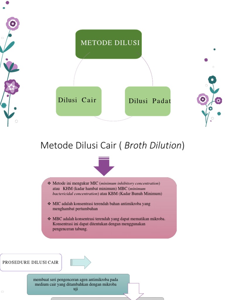 Metode Dilusi untuk Uji Antimikroba | PDF