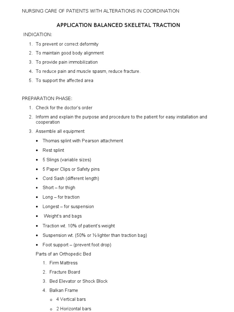 Nursing Care for Skeletal Traction | PDF | Hip | Scoliosis