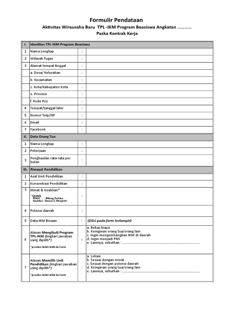 Form Wub TPL | PDF
