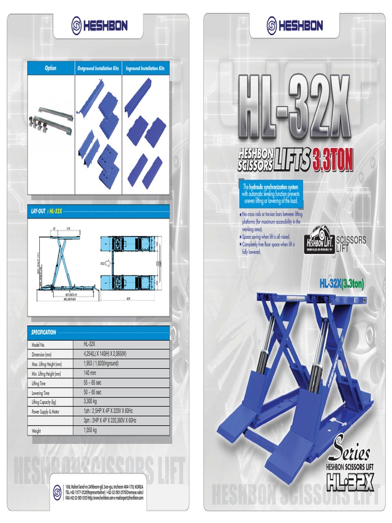 Hydraulic Scissors Lift Specs | PDF | Motor Vehicle | Vehicle Technology