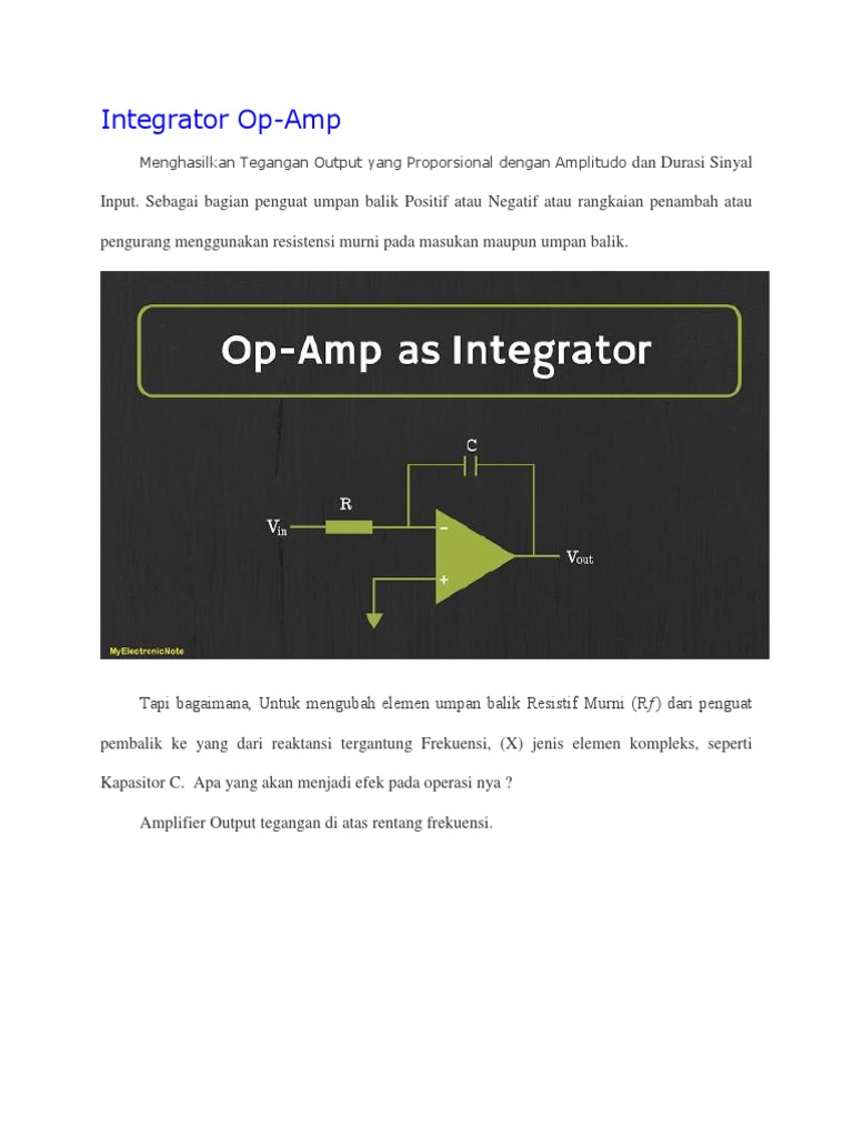 Integrator Op Amp | PDF | Sains & Matematika | Komputer