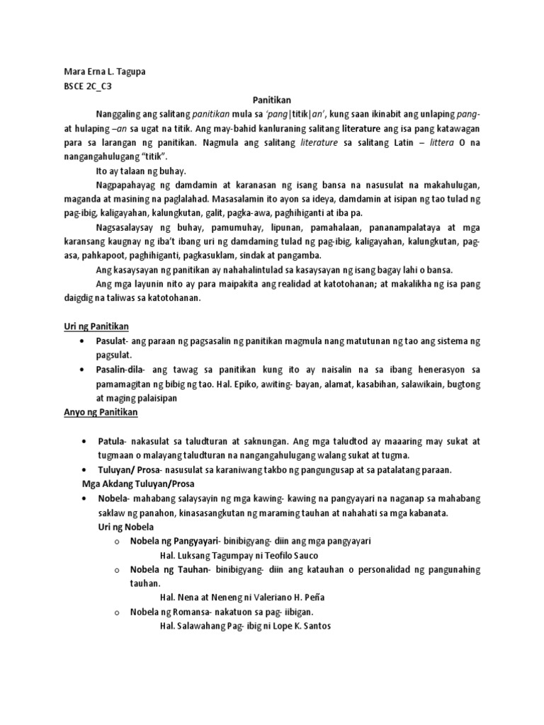 Panitikan | PDF