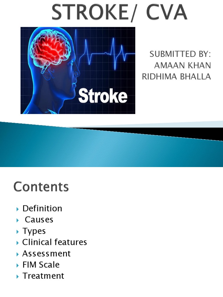 CVA | PDF | Thrombosis | Stroke