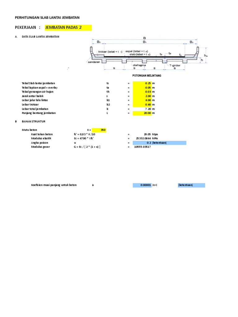 Perhitungan Bangunan Atas Jembatan | PDF