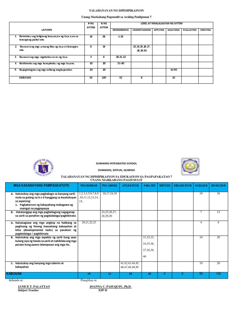 1quarter Esp 7 Tos | PDF