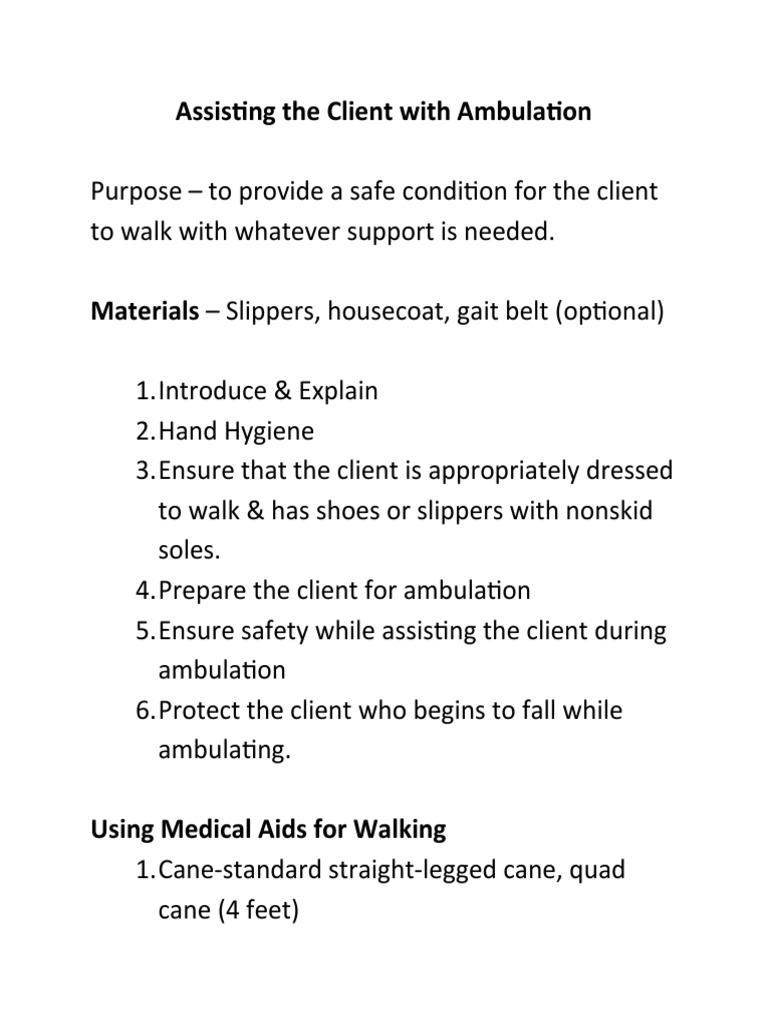 Assisting The Client With Ambulation - Crutches | PDF | Walking | Foot