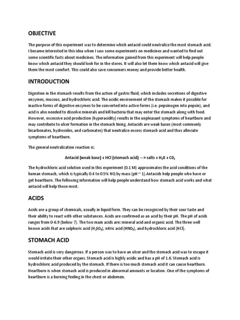 Comparative Study of Antacid Effectiveness | PDF | Gastroesophageal ...