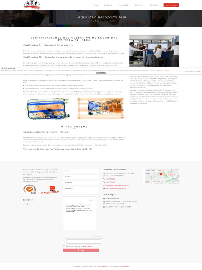 Formador AVSEC Madrid. Certificaciones C1, C2 y C3 | PDF | Aeropuerto ...