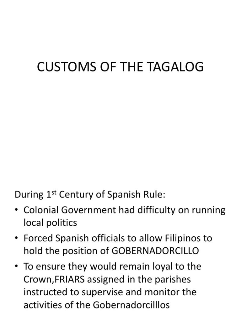 Customs of the Tagalogs Explained | PDF | Philippines
