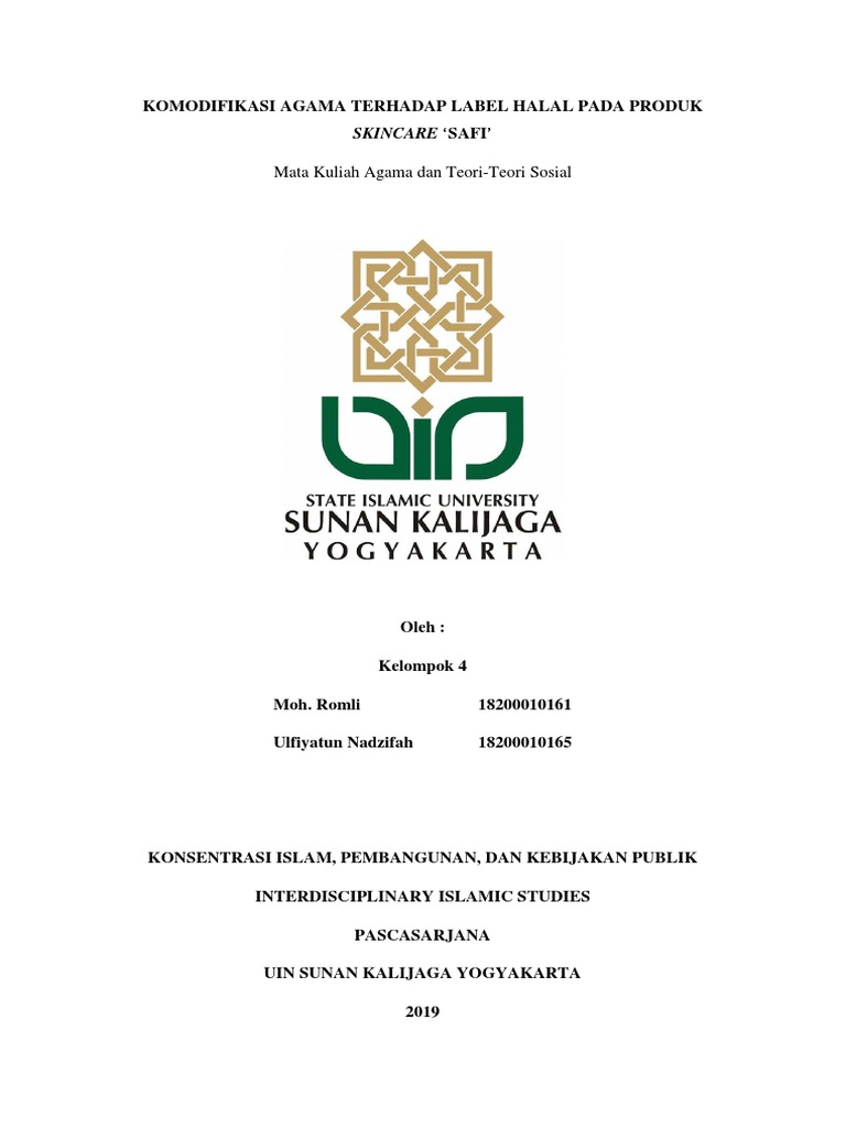 Komodifikasi Agama Terhadap Label Halal Pada Produk Skincare Safi ...