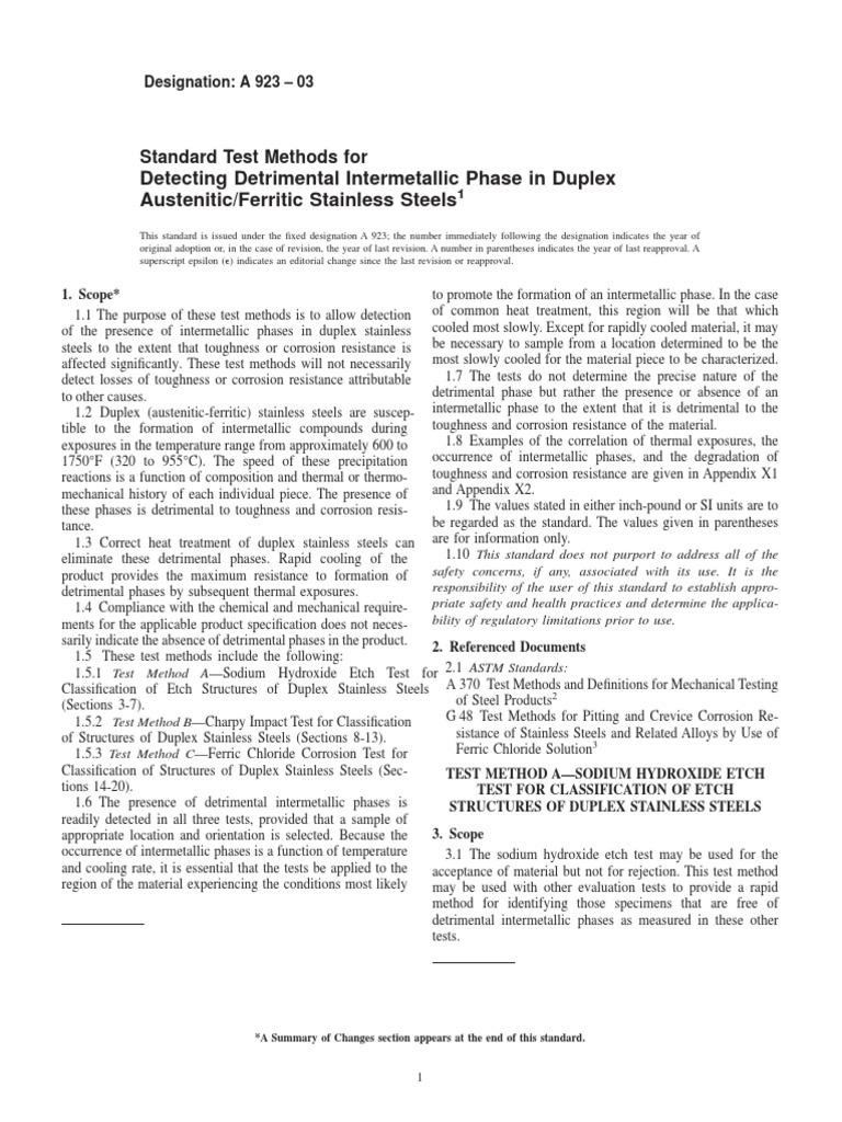 Astm A923 | PDF | Corrosion | Stainless Steel