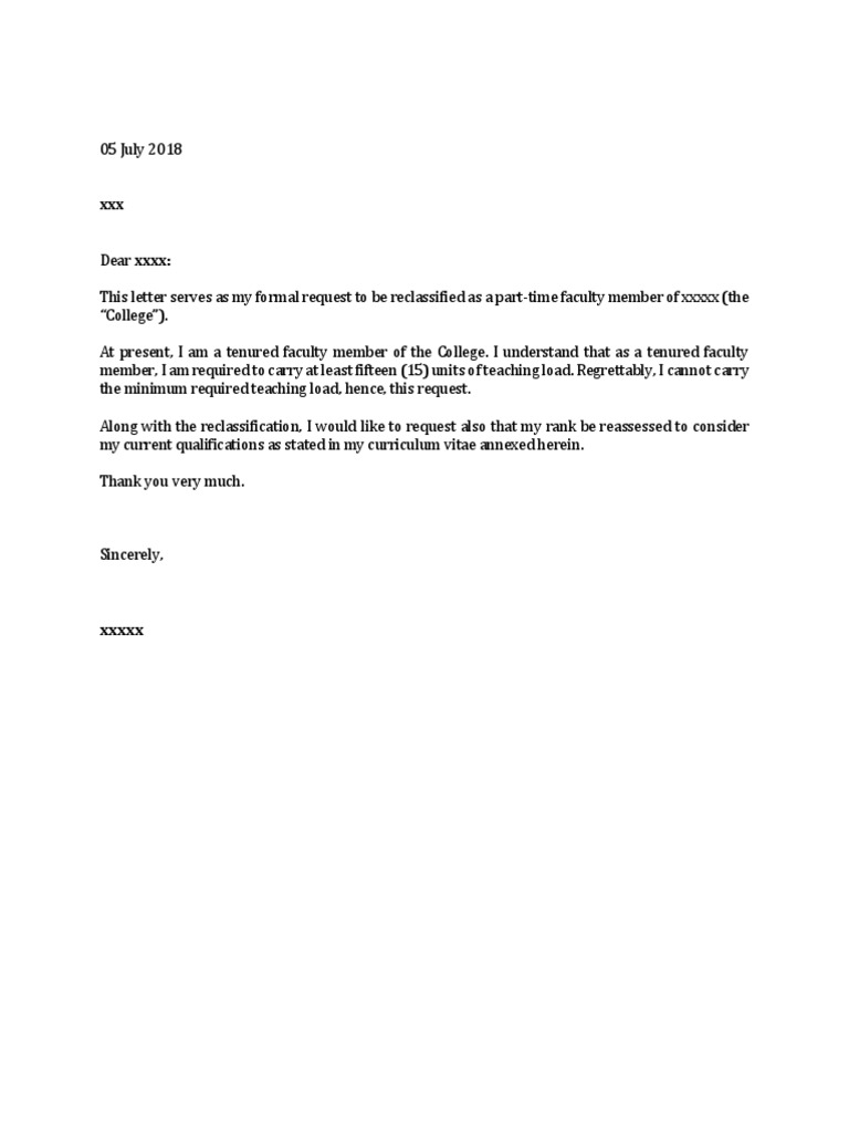 Request For Reclassification | PDF