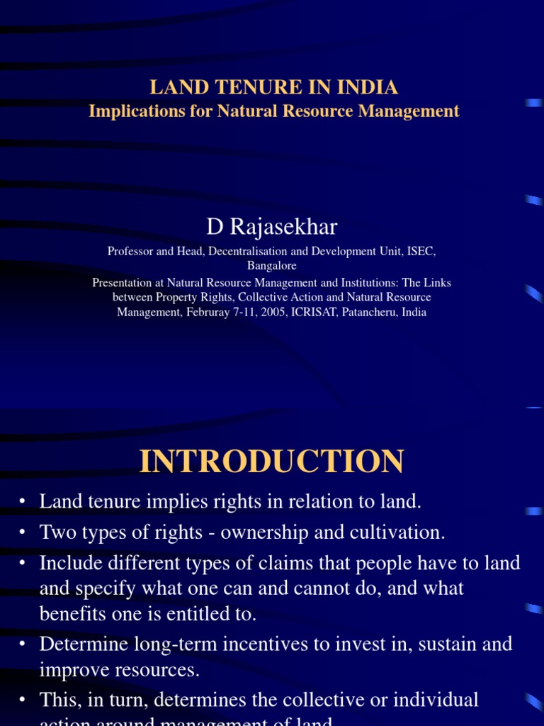 Land Tenure System - Brief | PDF | Leasehold Estate | Landlord