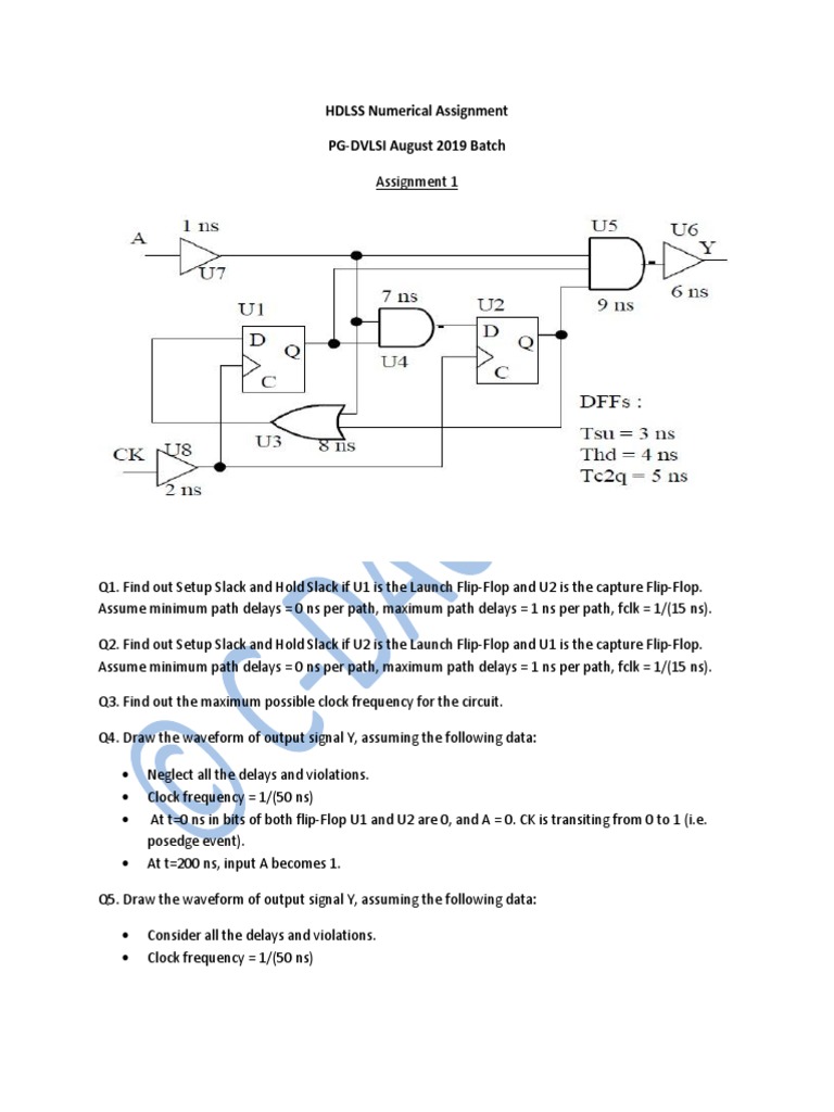 HDLSS Numerical Assignments - DOC Format | PDF | Electronic Engineering | Digital Electronics