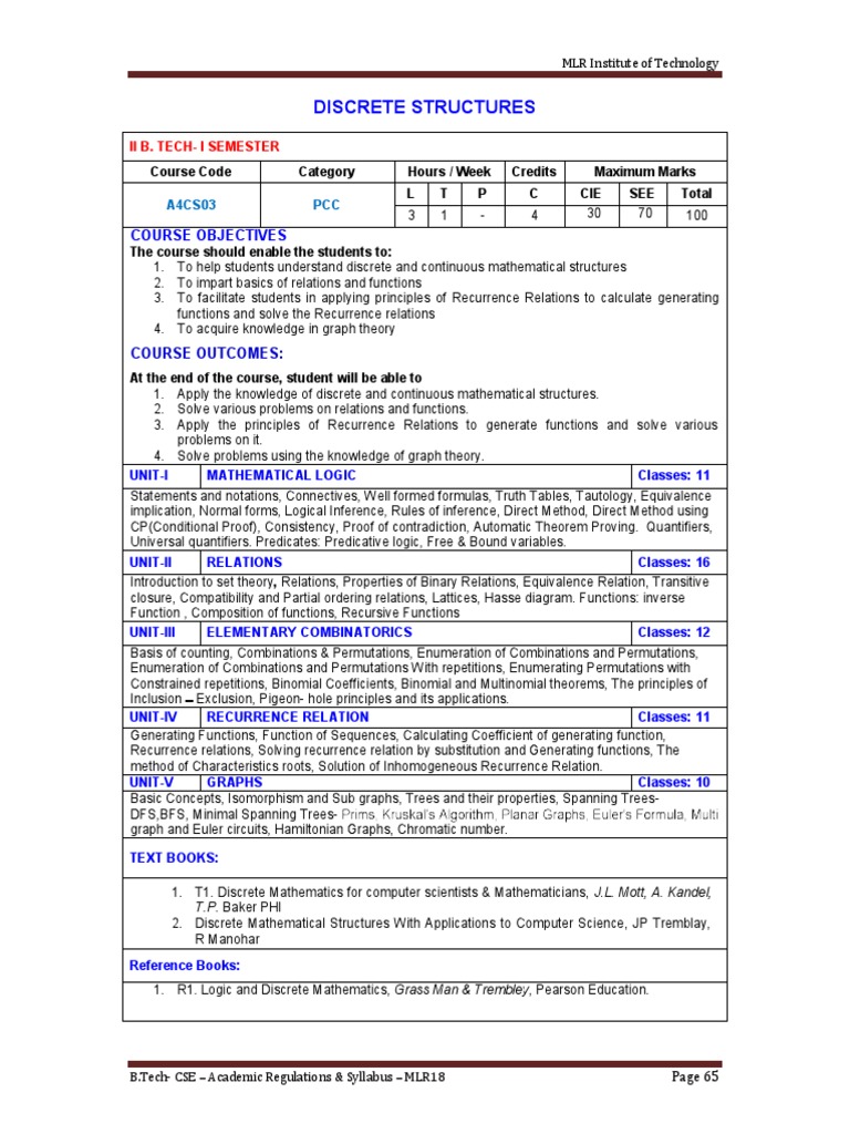 Discrete Structures | Download Free PDF | Discrete Mathematics | Combinatorics