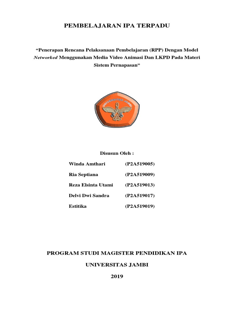 Laporan Pembuatan RPP Model IPA Terpadu Networked Pada Materi ...