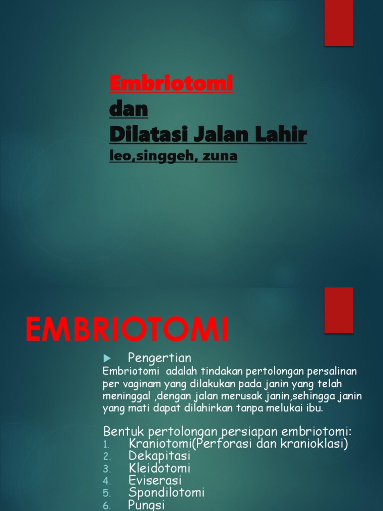 Embriotomi, Dilatasi | PDF