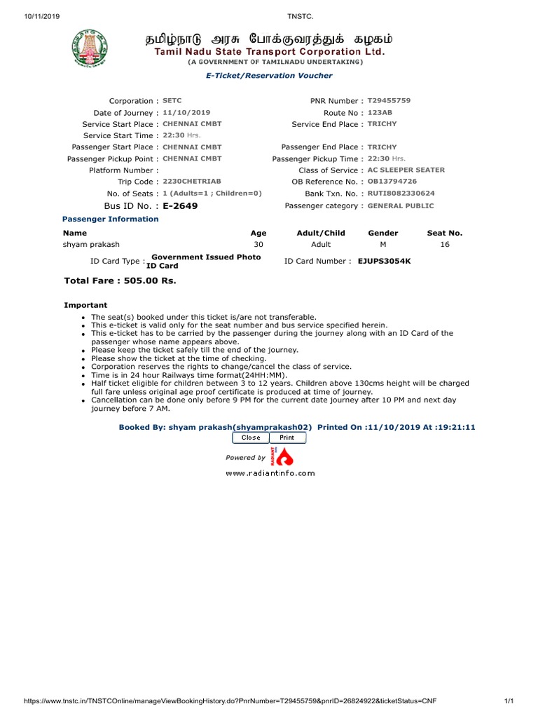 SETC Ticket Format | PDF | Ticket (Admission) | Identity Document