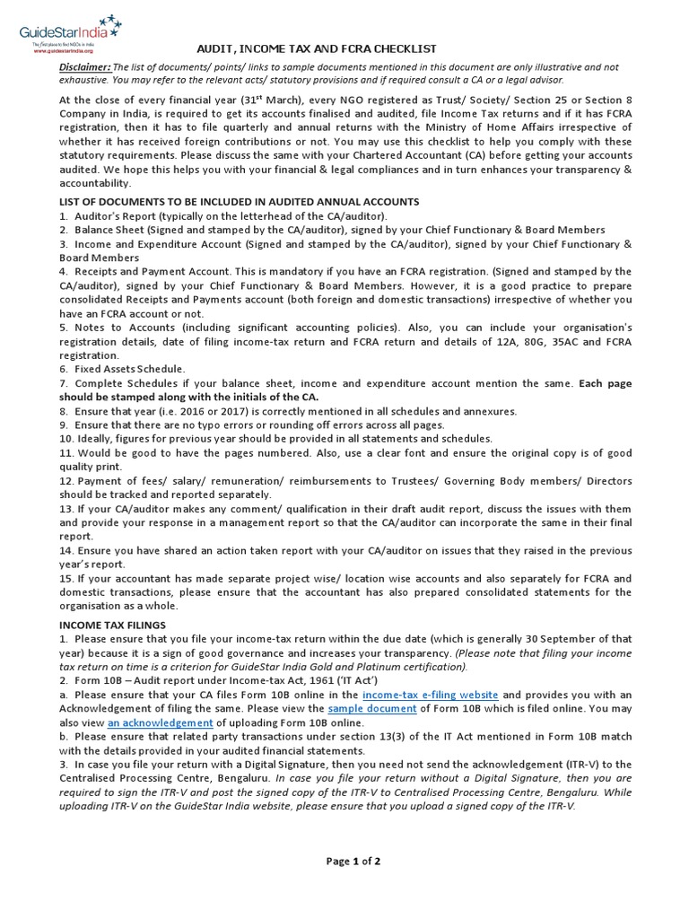 Fcra | PDF | Auditor's Report | Receipt